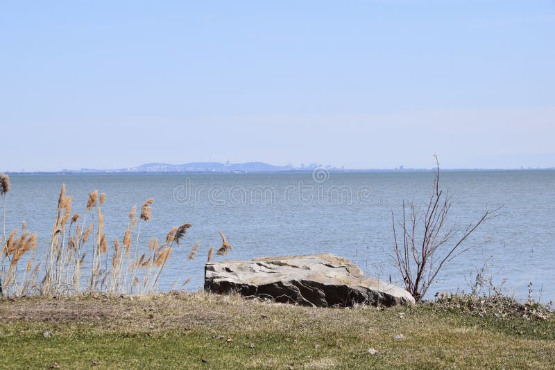 Scenic View of Montreal from Perrot Island Stock Image - Image of ...