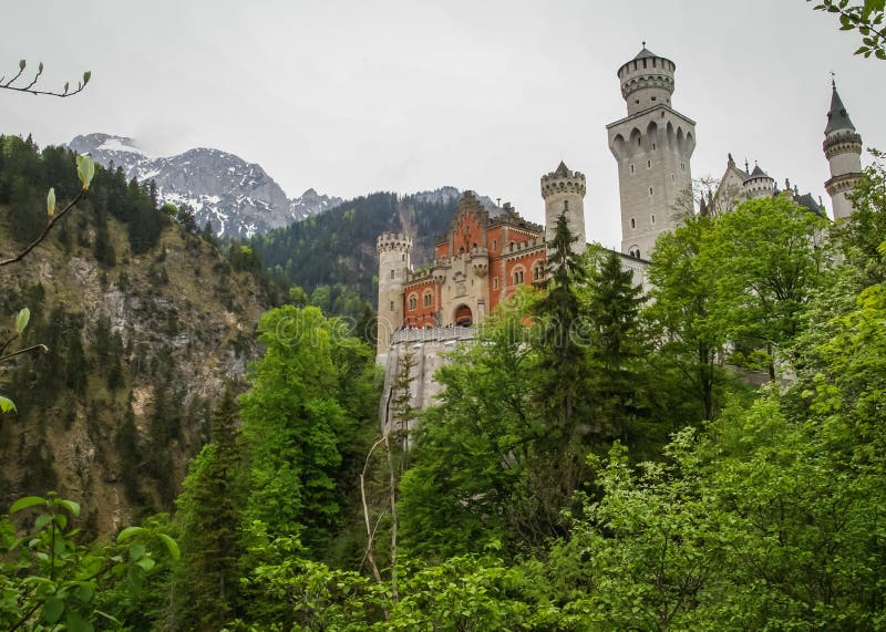 Scenic View of Neuschwanstein Castle in Bavaria Stock Photo - Image of ...