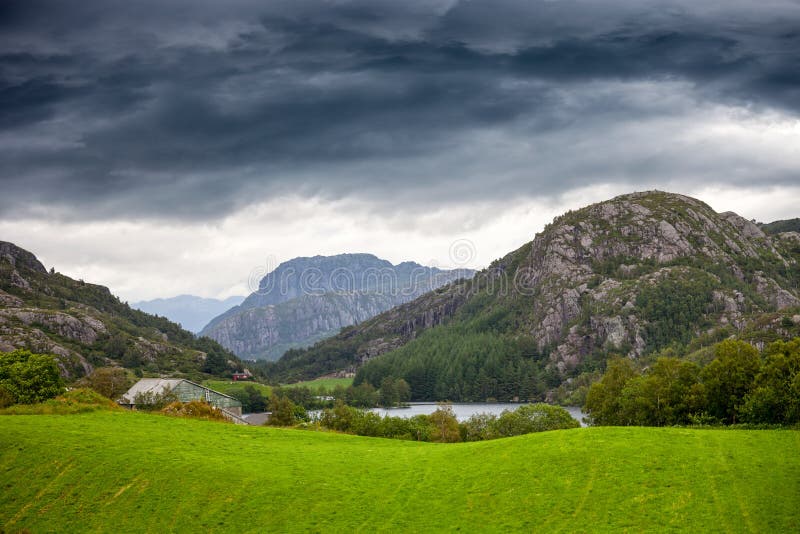 Scenic view of Norway stock image. Image of grasslands - 34213287