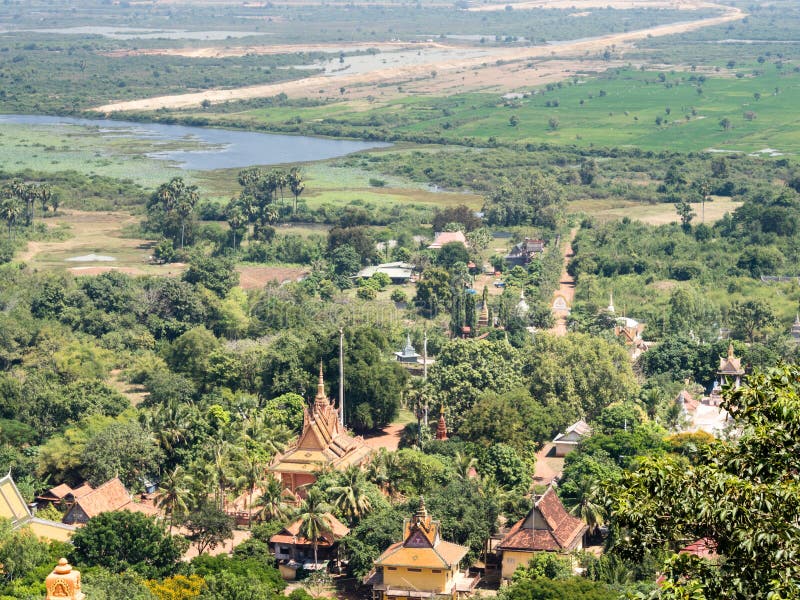 Scenic View from the Observation Platform at the Top of Oudong Mountain ...