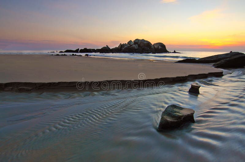 Scenic View of Ocean during Dusk Stock Photo - Image of outdoors ...