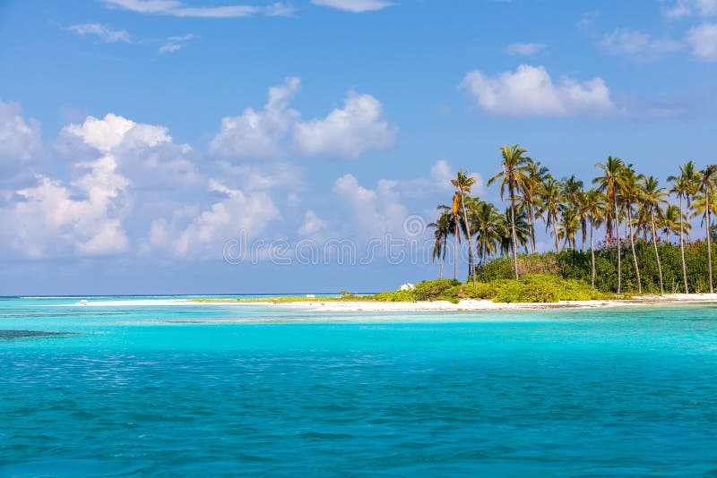 Scenic View at Ocean Near Maldives Stock Image - Image of peaceful ...