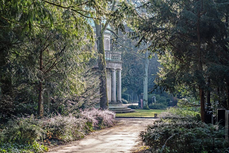 Scenic View of an Old Empty Cemetery Covered with Greenery Stock Photo ...