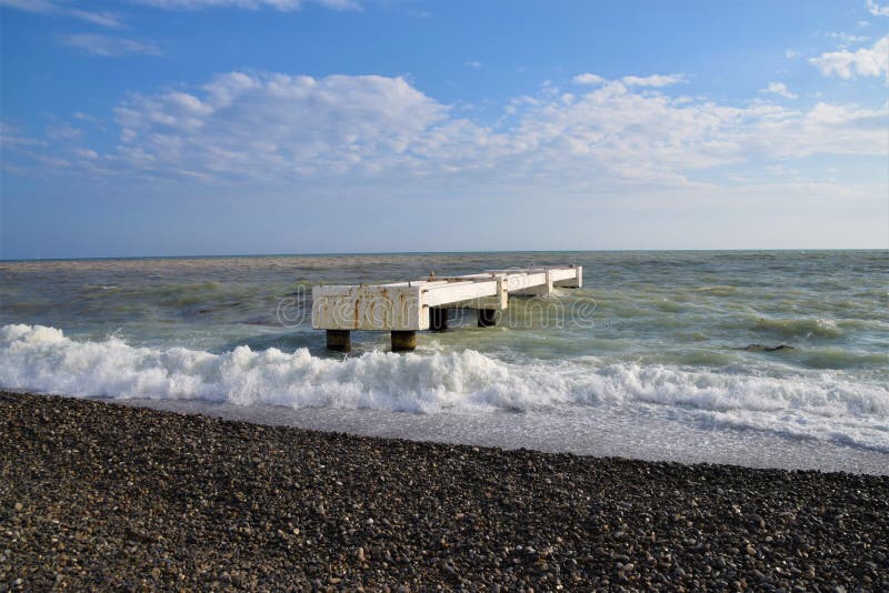 Jetty in Sea Scenic Beach View Stock Image - Image of cote, dazur ...