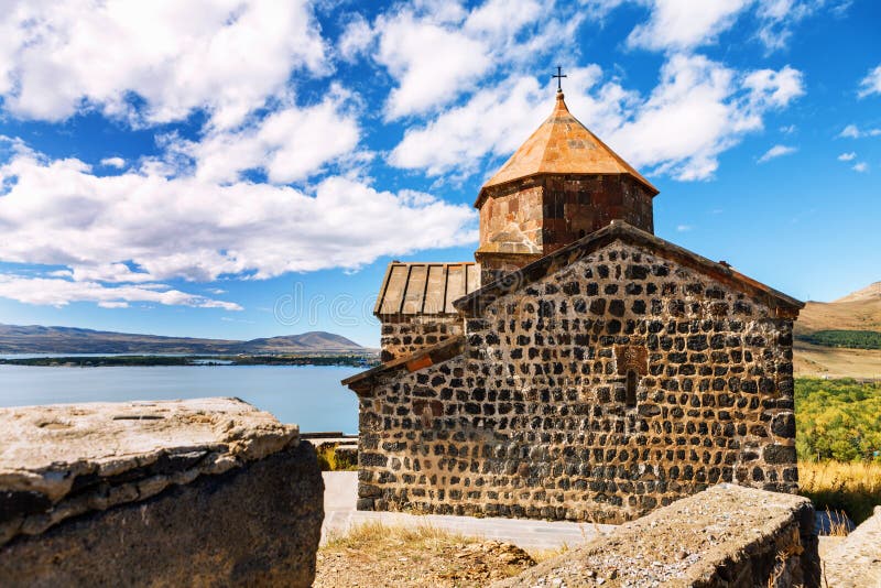 Scenic View of an Old Sevanavank Church in Sevan, Armenia Stock Image - Image of orthodox, holy ...