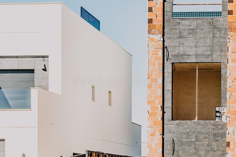Scenic View of an Old with a White Painted Wall Building on a Stock ...