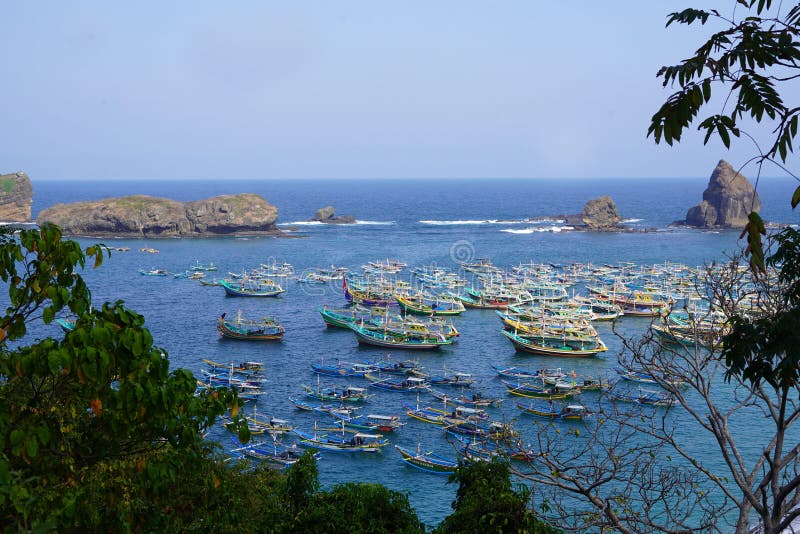 View of Papuma Beach from a Hill Stock Image - Image of water, exotic ...