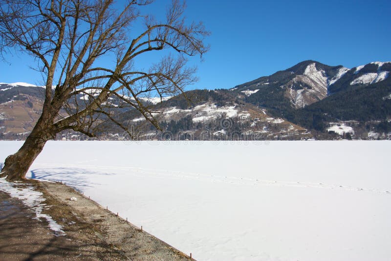 Scenic View of Path Around Lake Stock Image - Image of pedestrian ...