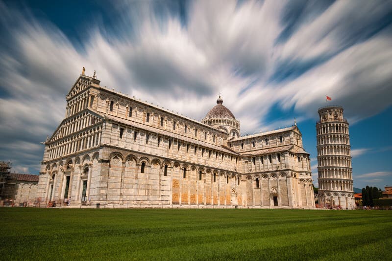Scenic View of a Pisa Cathedral and Pisa Tower Under the Beautiful Sky ...