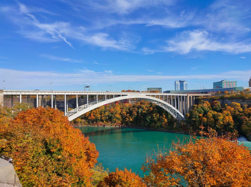 Scenic View of the Rainbow International Bridge in Niagara Falls ...