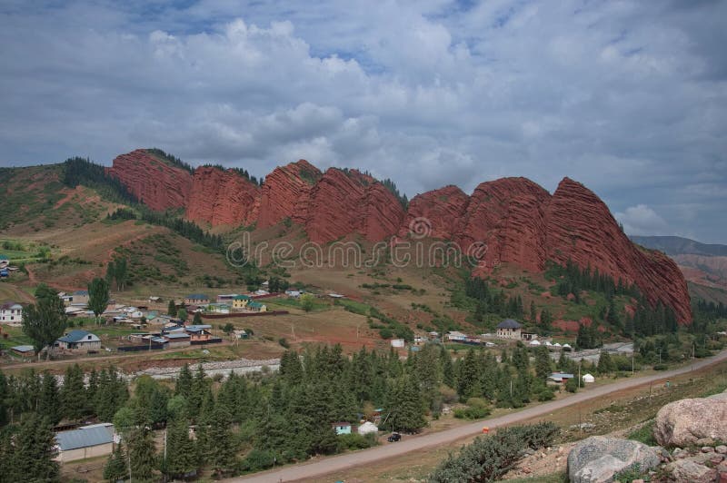 Scenic View of Red Rocks Mountains Stock Image - Image of architecture ...