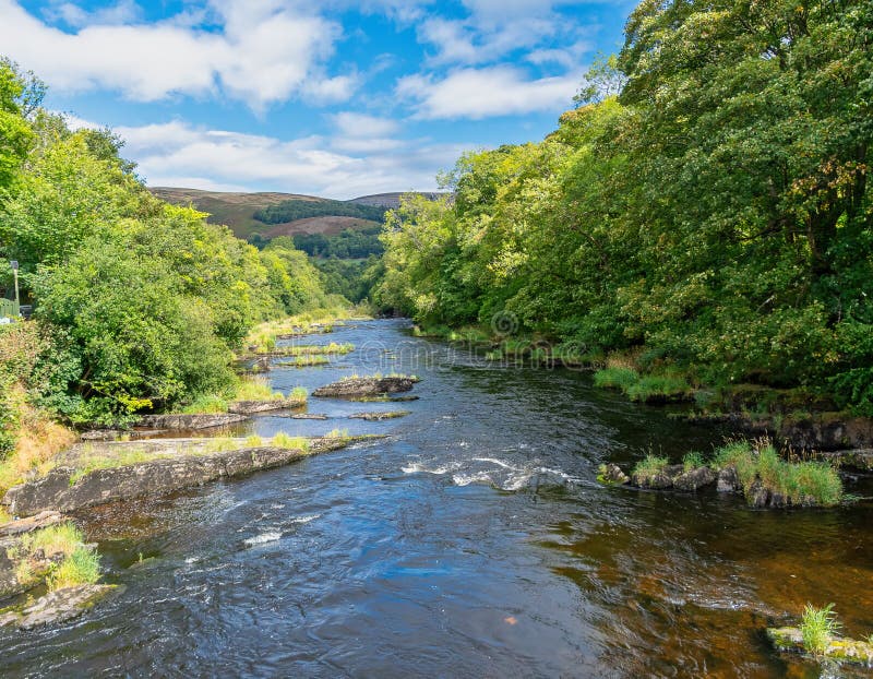 Scenic View of the River Dee at Llangollen Stock Image - Image of white ...