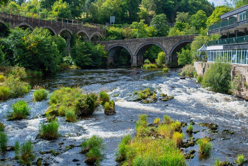Scenic View of the River Dee at Llangollen Stock Image - Image of ...