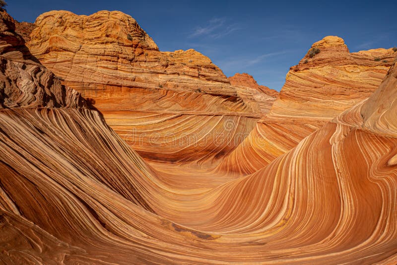Scenic View of Rock Formations of the Wave, Kanab, Utah Stock Image ...