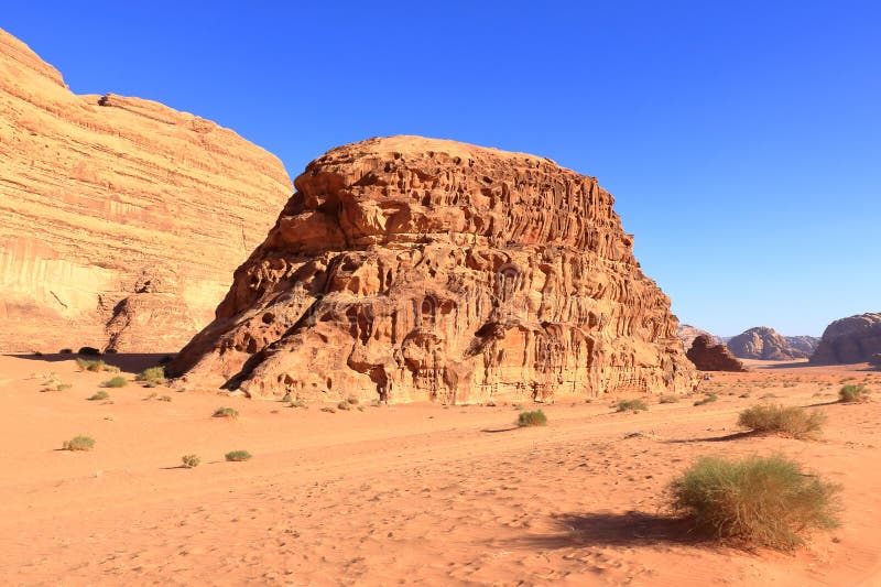 Scenic View of Rocks in Wadi Rum Desert, Jordan Stock Image - Image of ...