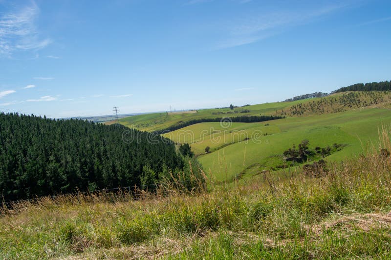 Scenic Rolling Hills Forest Power Lines Stock Photos - Free & Royalty ...
