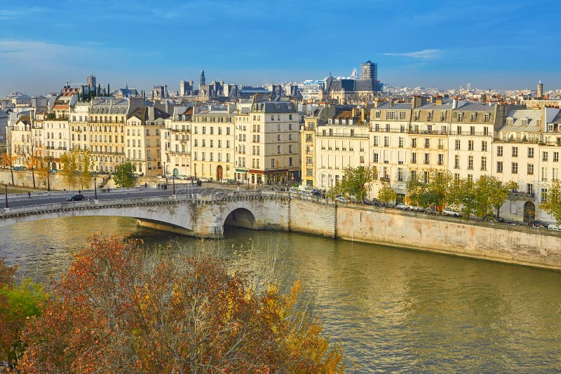 Scenic View of Saint-Louis Island Stock Image - Image of french, blue ...