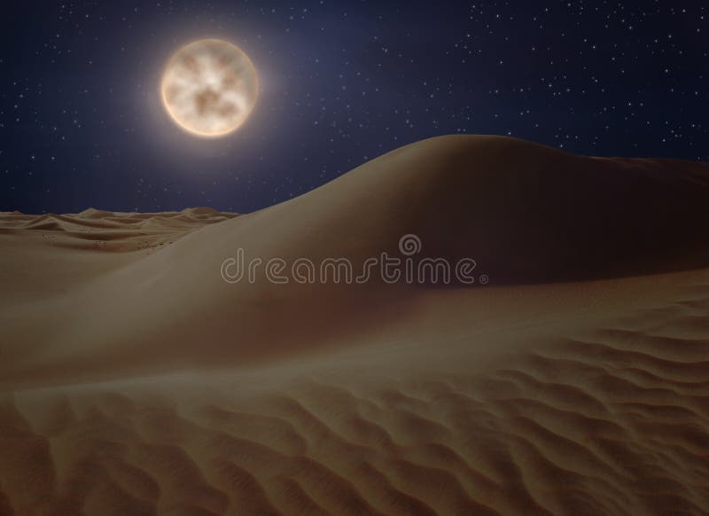 Desert Night Sky Moon