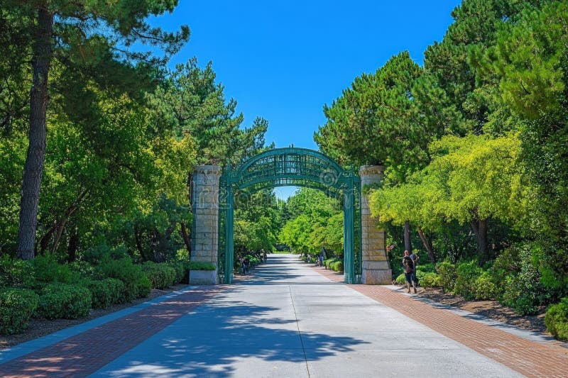 Scenic View Sather Gate Uc Berkeley Historic Academic Campus Setting ...