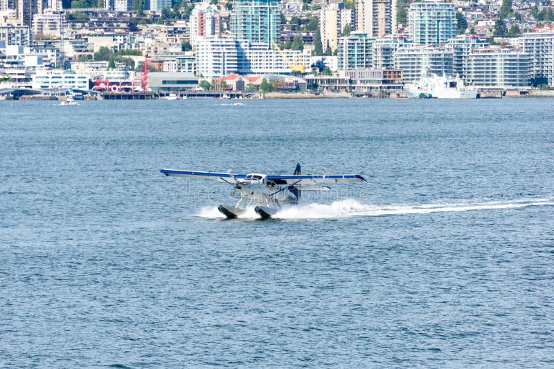 Scenic View of a Seaplane Seen Taking Off from the Coast of Vancouver ...