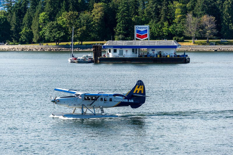 Scenic View of a Seaplane Seen Taking Off from the Coast of Vancouver ...
