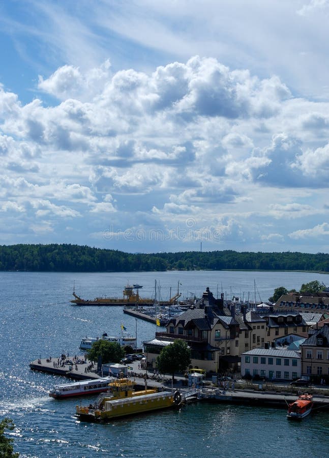 Scenic View of Small City in the Archipelago Stock Photo - Image of ...