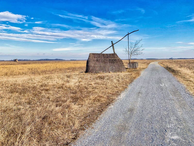 Scenic View of a Small Wooden Hut Built by the Side of the Road in an ...