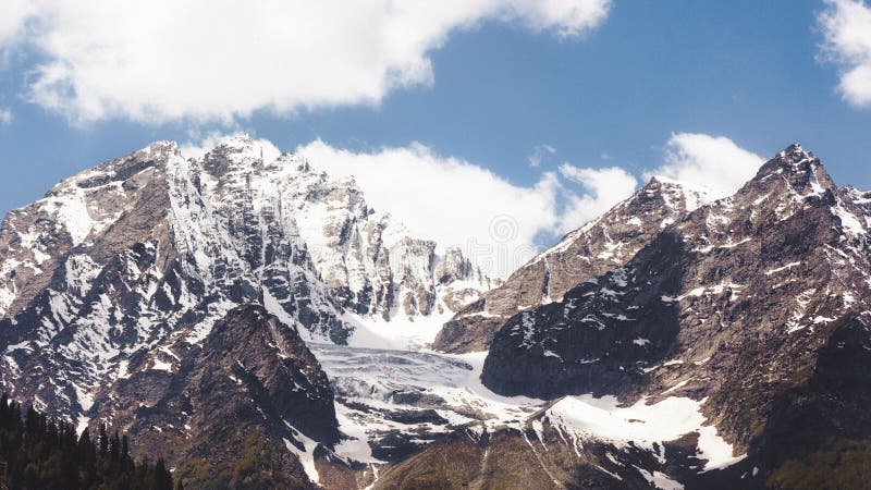 Scenic View of a Snow-covered Mount Peaks Stock Photo - Image of snow ...