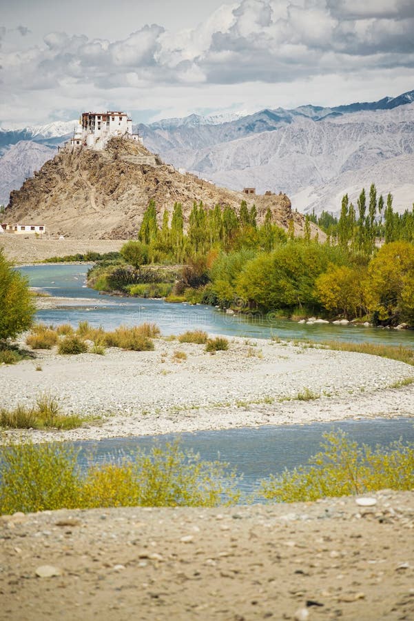 The Scenic View of Stakna Monastery Stock Image - Image of citadel ...