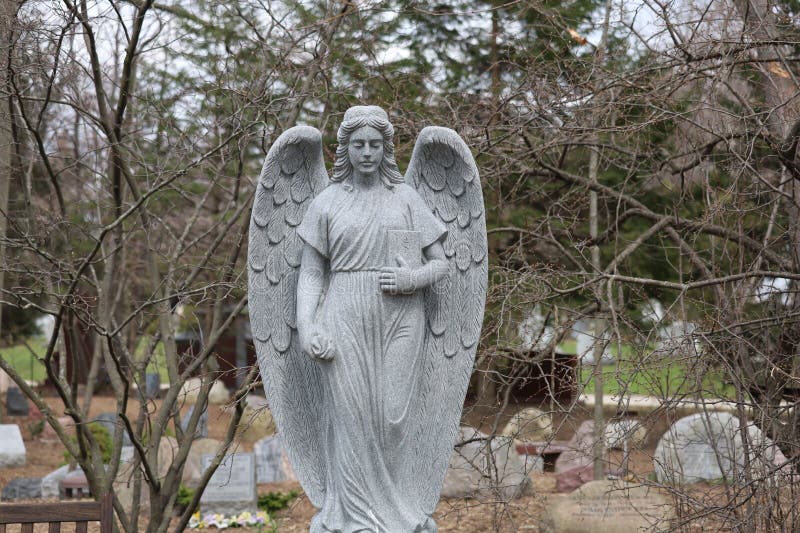 Scenic View of a Standing Angel Statue in a Cemetery Editorial ...