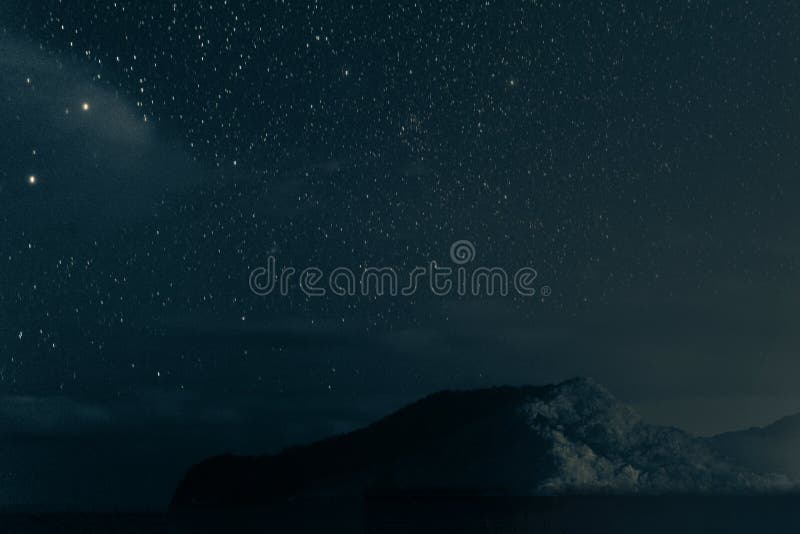 Scenic View of a Starry Night Sky Stock Image - Image of midnight ...