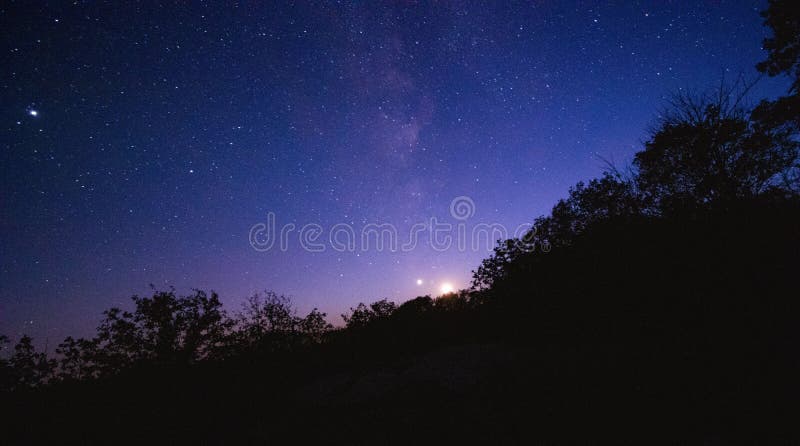 Scenic View of the Stars in the Sky at Twilight Stock Photo - Image of ...