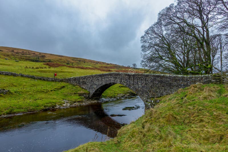 A Scenic Stone Bridge Over A Small Stream In Westburn Park During ...