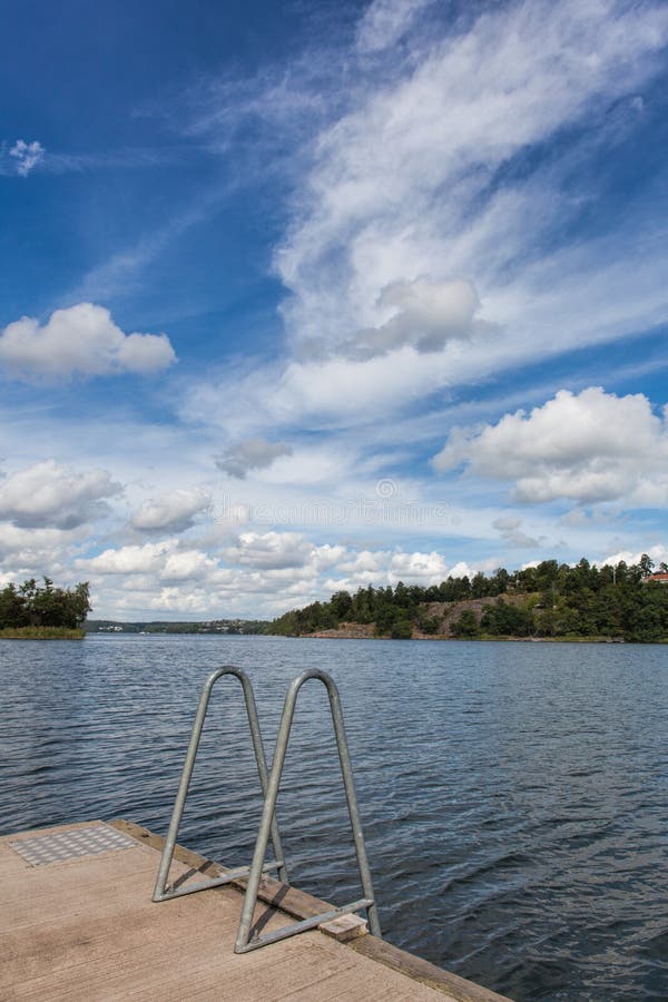 Scenic View of Swedish Lake during Summer Stock Image - Image of ...