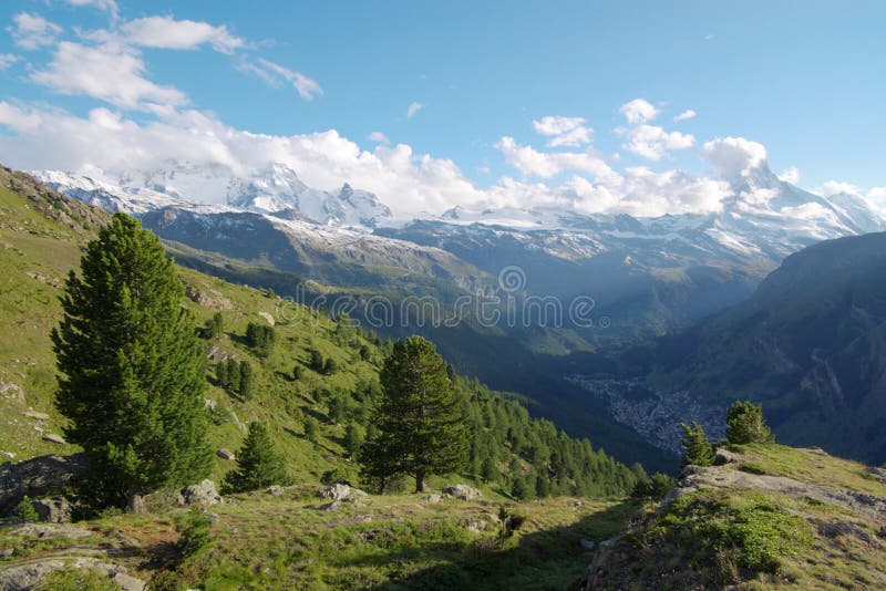 Scenic view of Swiss Alps stock image. Image of rural - 3190785