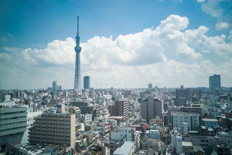 Scenic View of Tokyo Japan Cityscape within Sumida Area Editorial ...