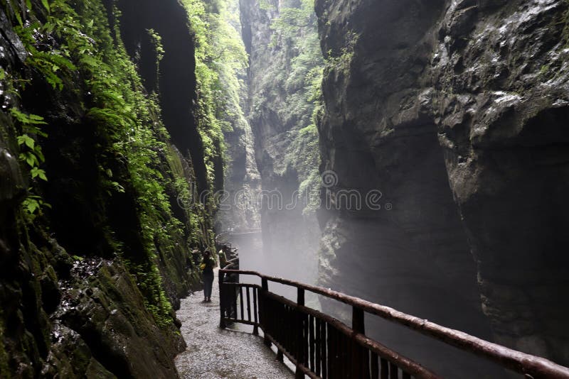 Scenic View of a Trail in the Middle of a Gorge Stock Image - Image of ...