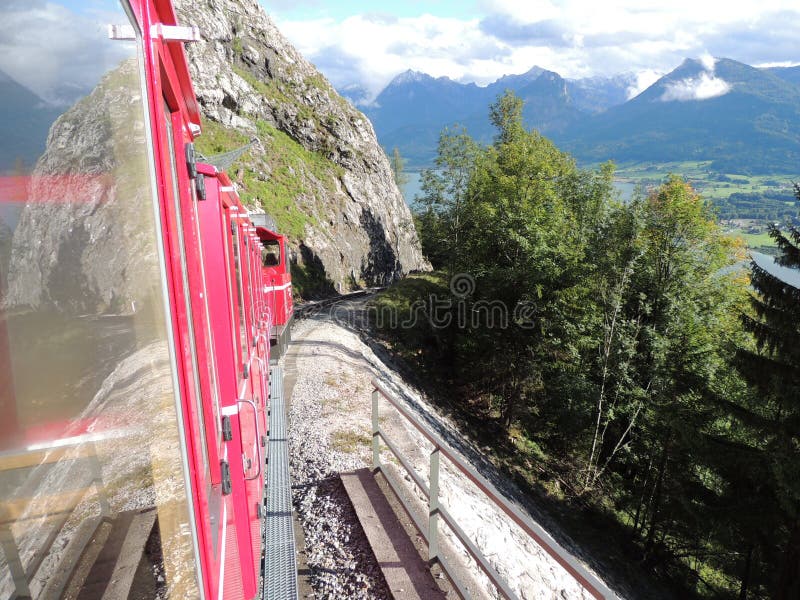 A Scenic View from the Train Window at the Mountains Stock Image ...