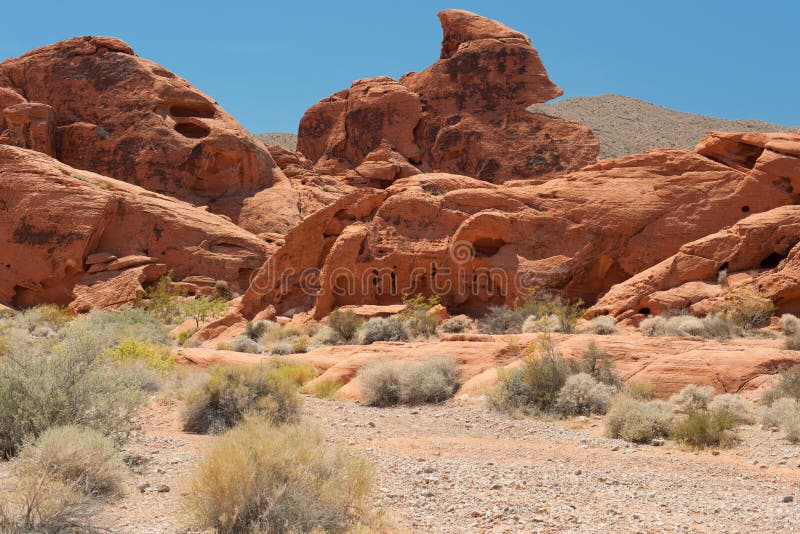 Scenic View in the Valley of Fire Stock Photo - Image of landmarks ...