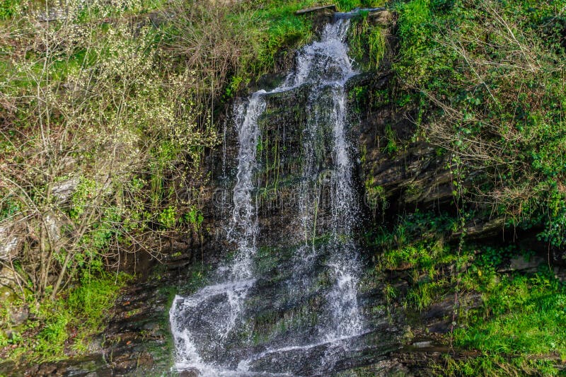 Waterfall in ravine stock image. Image of rocky, stone - 343634047