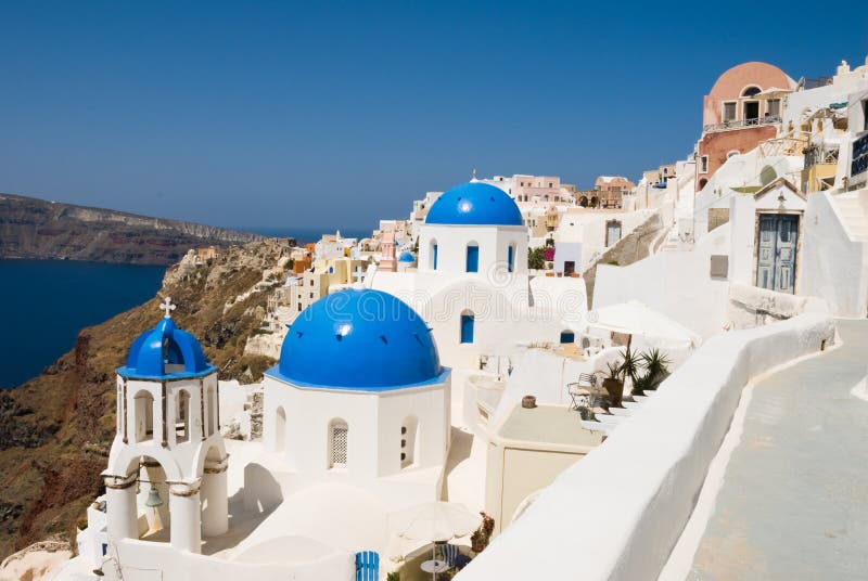 Scenic View of White and Blue Buildings in Oia, Greece Editorial Photo ...