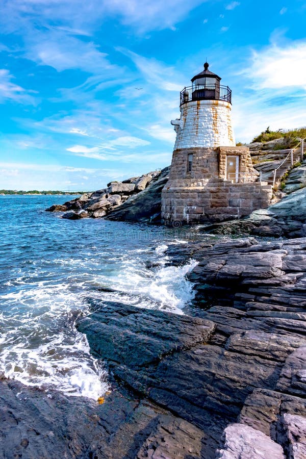 Scenic View of White Castle Hill Lighthouse, Newport, Rhode Island ...