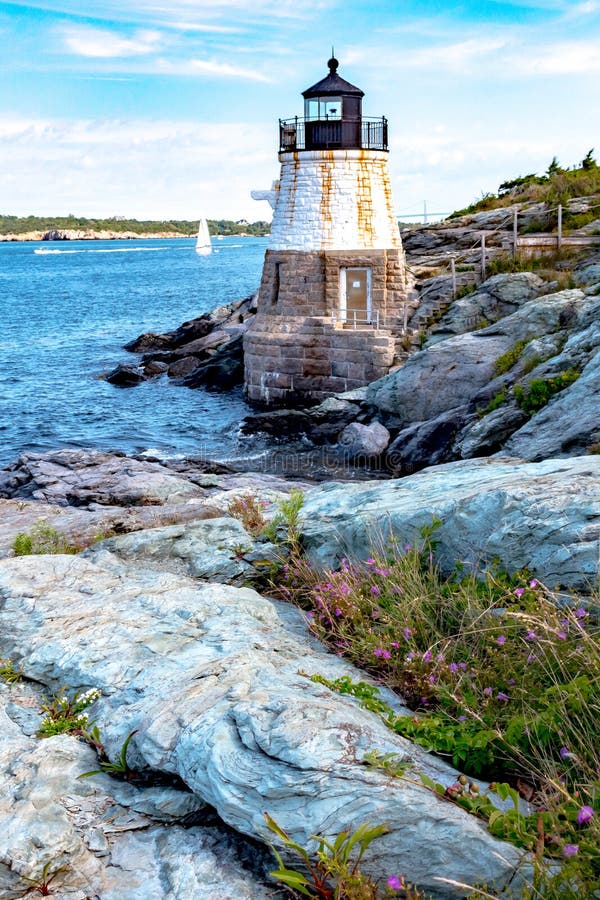 Scenic View of White Castle Hill Lighthouse, Newport, Rhode Island ...