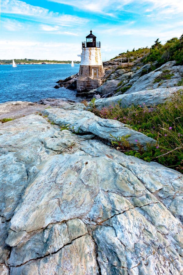 Scenic View of White Castle Hill Lighthouse, Newport, Rhode Island ...