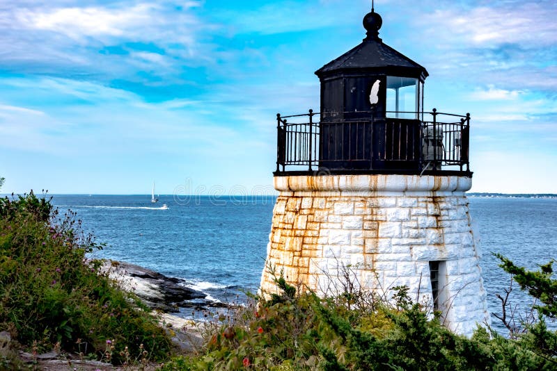 Scenic View of White Castle Hill Lighthouse, Newport, Rhode Island ...