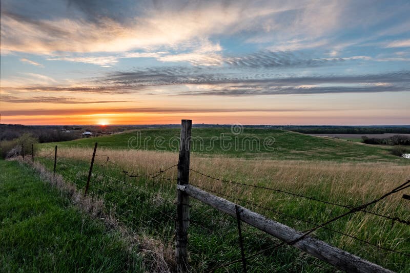 Scenic Views in Nebraska Kansas Border Stock Photo - Image of sunrise ...