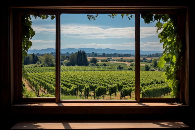 Serene Vineyard View Rustic Window Stock Photos - Free & Royalty-Free ...