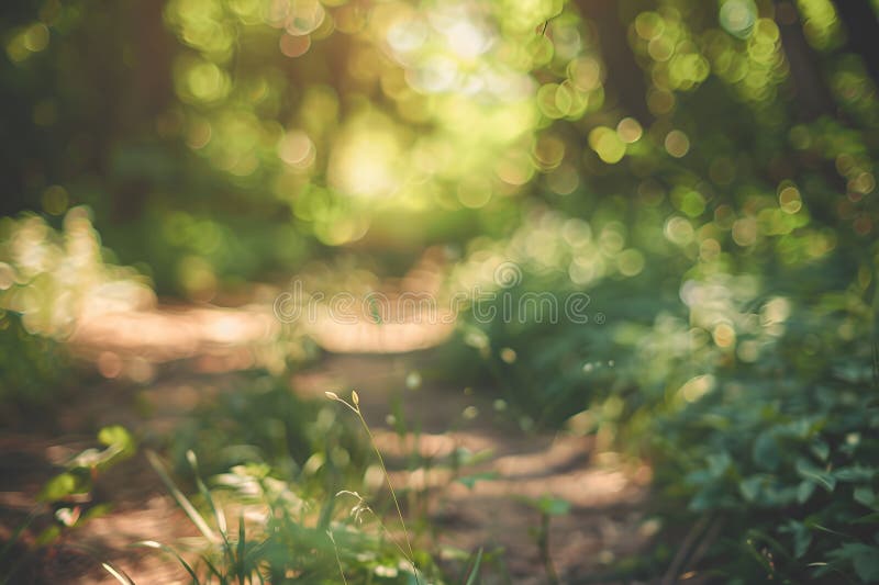 Scenic Vintage Summer Forest Path with Blurred Background Stock ...