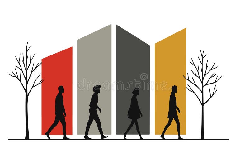 Scenic Walk through Artistic Nature Stock Vector - Illustration of ...