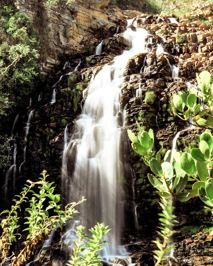 Scenic Waterfall in a Rocky Area Stock Photo - Image of long, nature ...